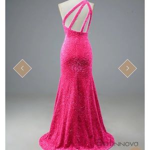 Berlinnova | Dresses | Blue Mermaid Glitter Oneshoulder Backless Prom ...